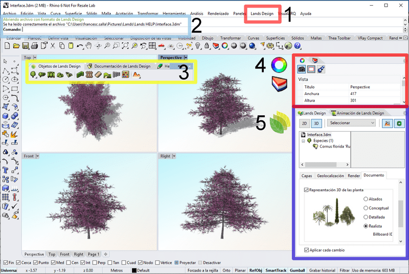 Interfaz | Lands Design help